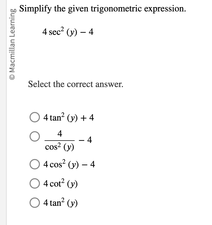 Solved bo Simplify the given trigonometric | Chegg.com