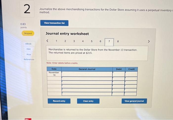 Solved Journalize the above merchandising transactions for | Chegg.com