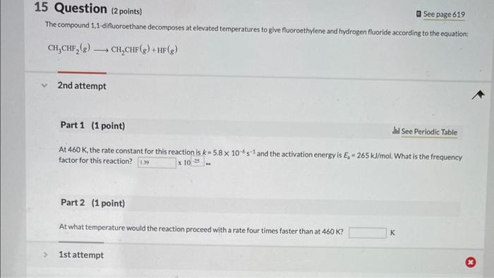 Solved Question (2 points) a See page 619 The compound | Chegg.com