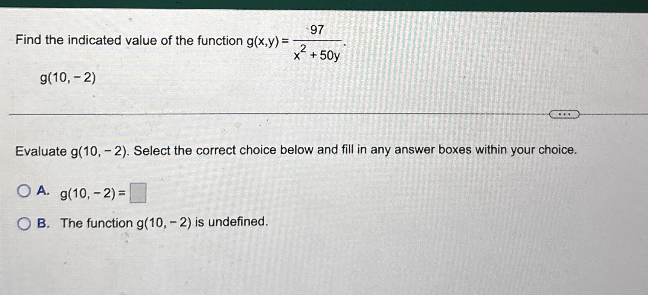 Solved Find the indicated value of the function | Chegg.com