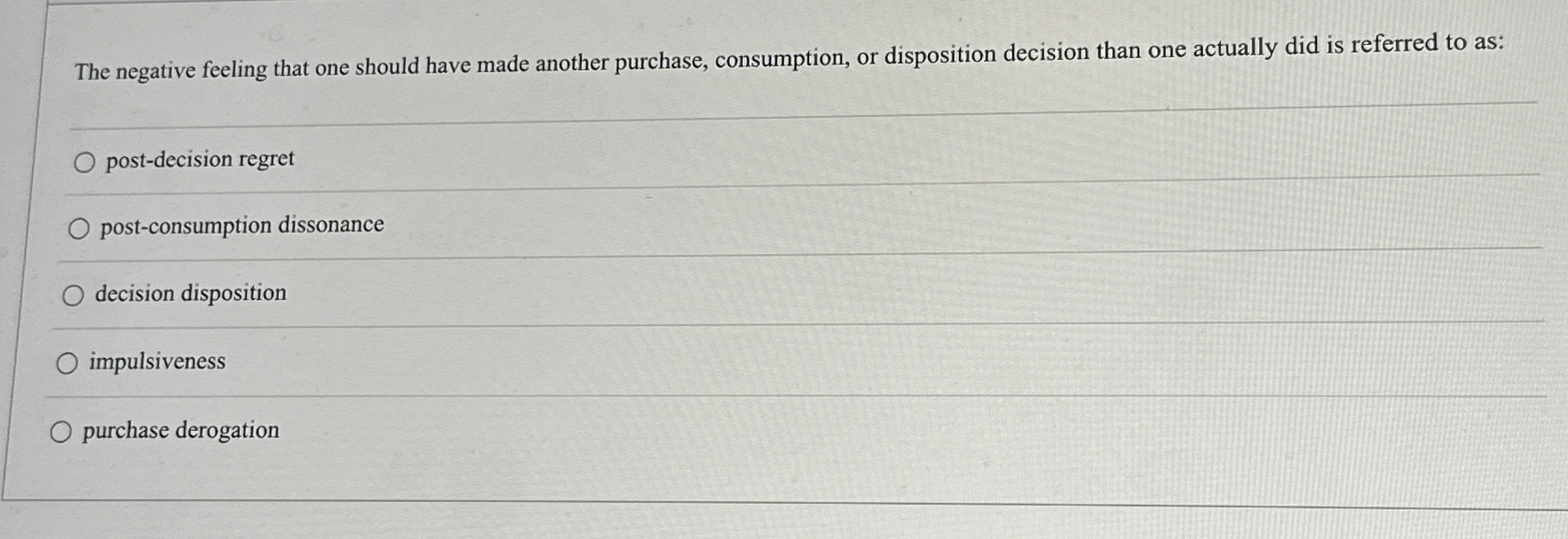 Solved The negative feeling that one should have made | Chegg.com
