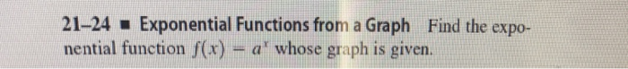 Solved 21-24 - Exponential Functions from a Graph Find the | Chegg.com