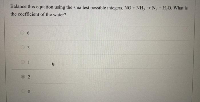 Solved Balance this equation using the smallest possible | Chegg.com
