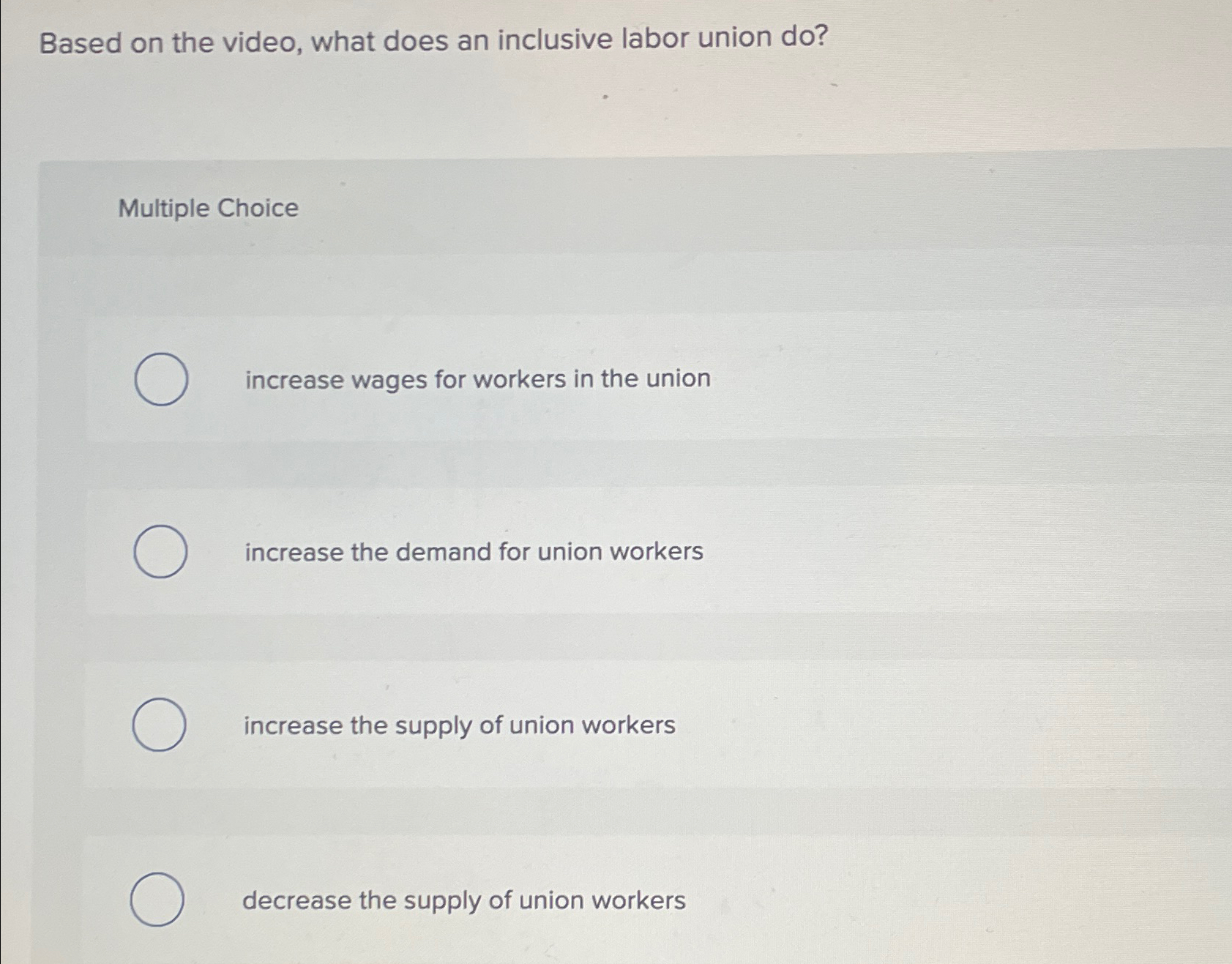 Solved Based on the video, what does an inclusive labor | Chegg.com
