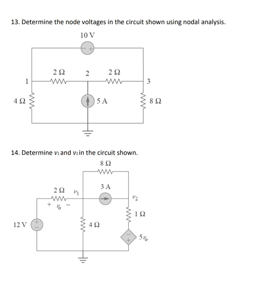 Solved Part III. Use Nodal analysis to solve the following. | Chegg.com