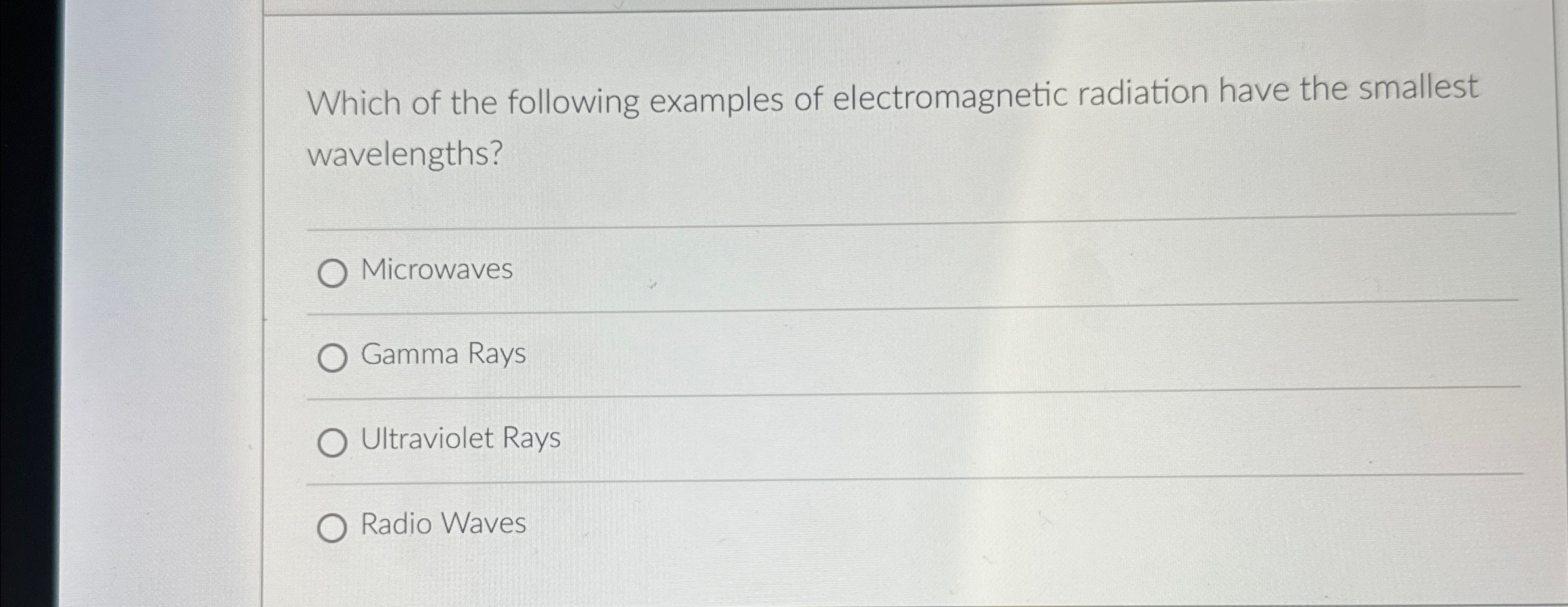 Solved Which of the following examples of electromagnetic | Chegg.com