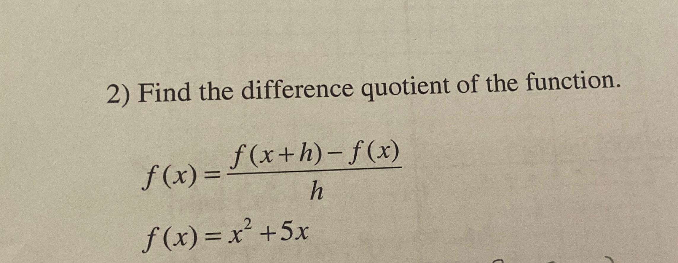 Solved Find the difference quotient of the | Chegg.com