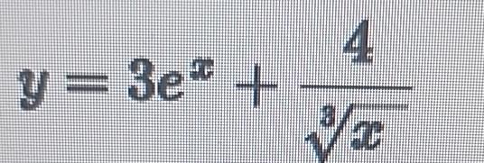 Solved y=3ex+4x3 | Chegg.com