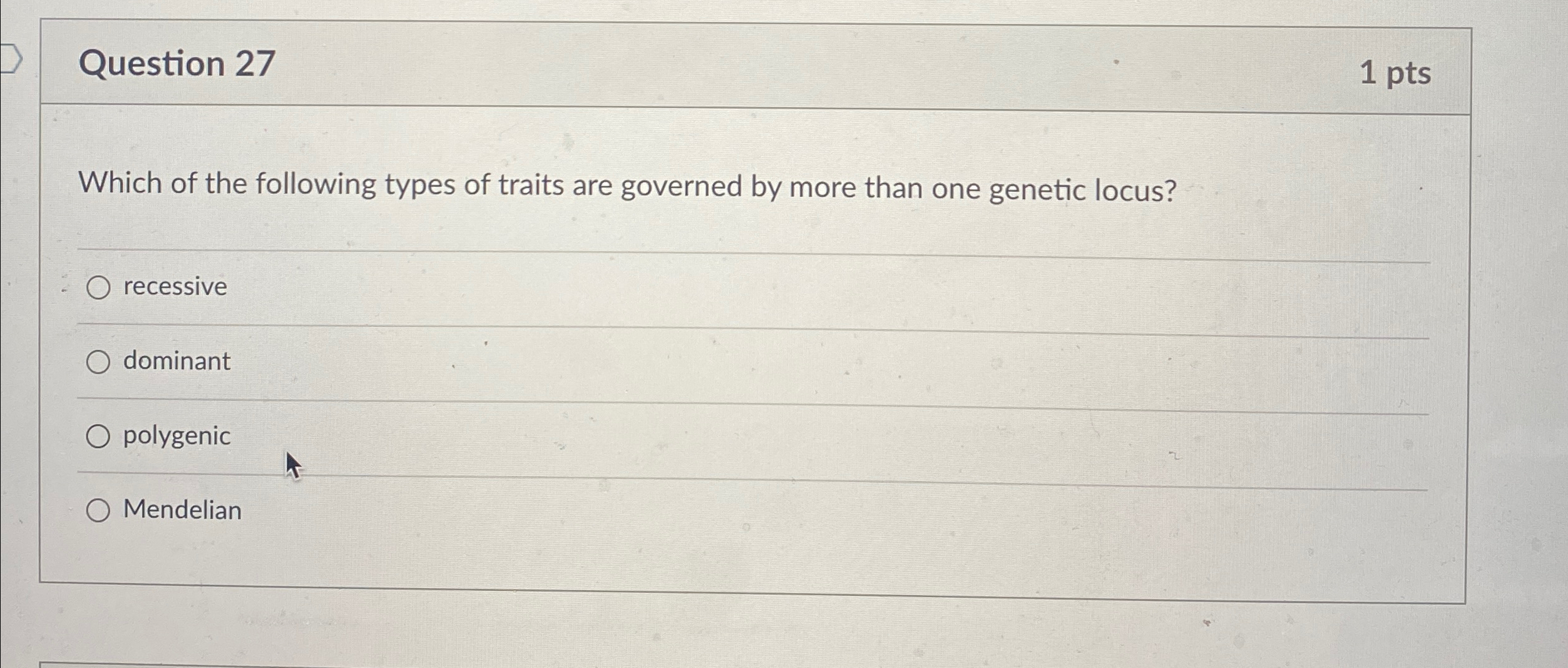 Solved Question 271 ﻿ptsWhich of the following types of | Chegg.com