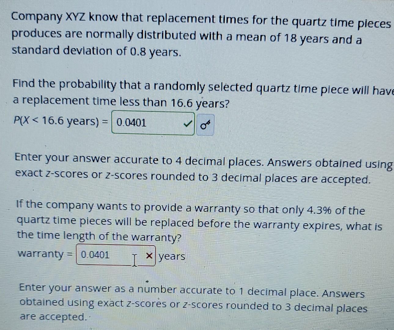 Solved Company XYZ know that replacement times for the | Chegg.com