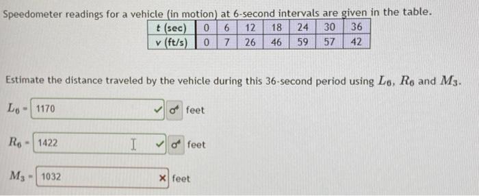 Solved Speedometer readings for a vehicle (in motion) at | Chegg.com
