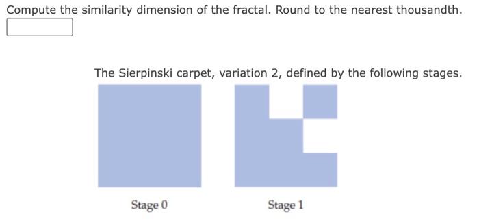 Solved Compute the similarity dimension of the fractal. | Chegg.com