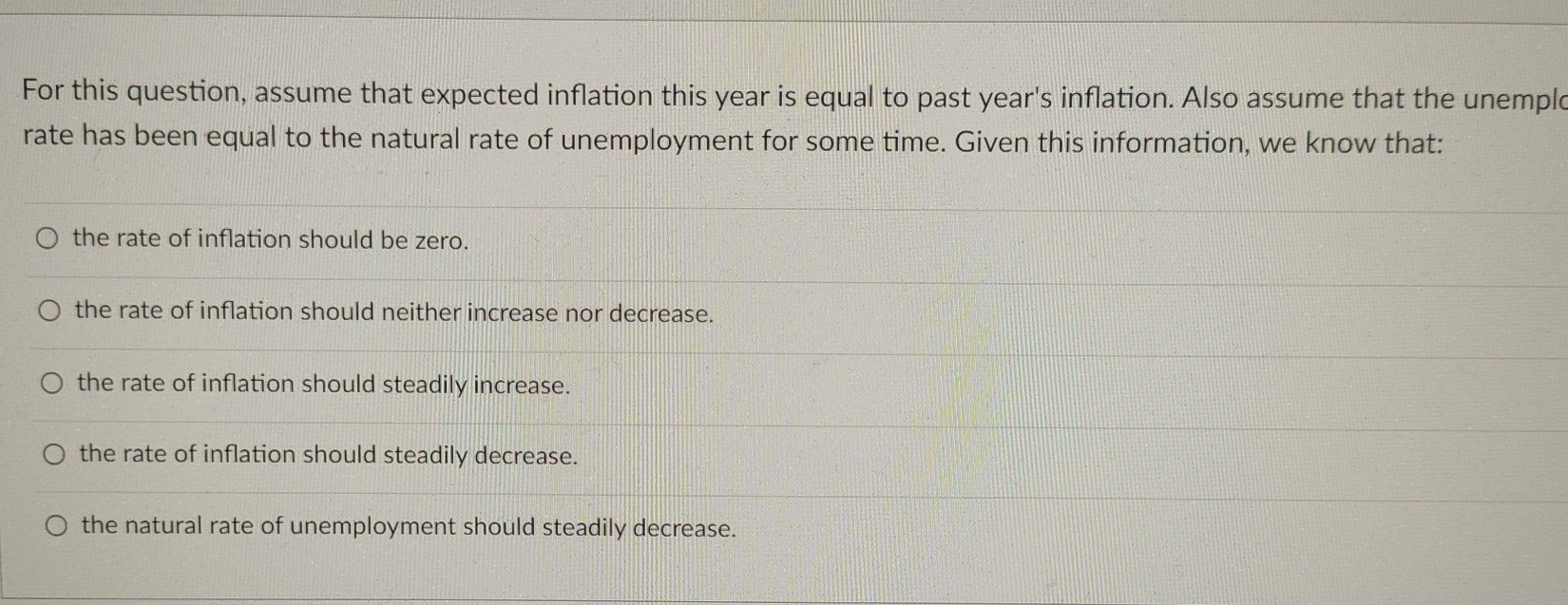Solved For this question, assume that expected inflation | Chegg.com