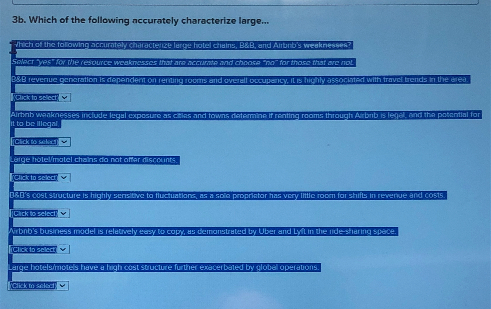 Solved 3b. ﻿Which of the following accurately characterize | Chegg.com