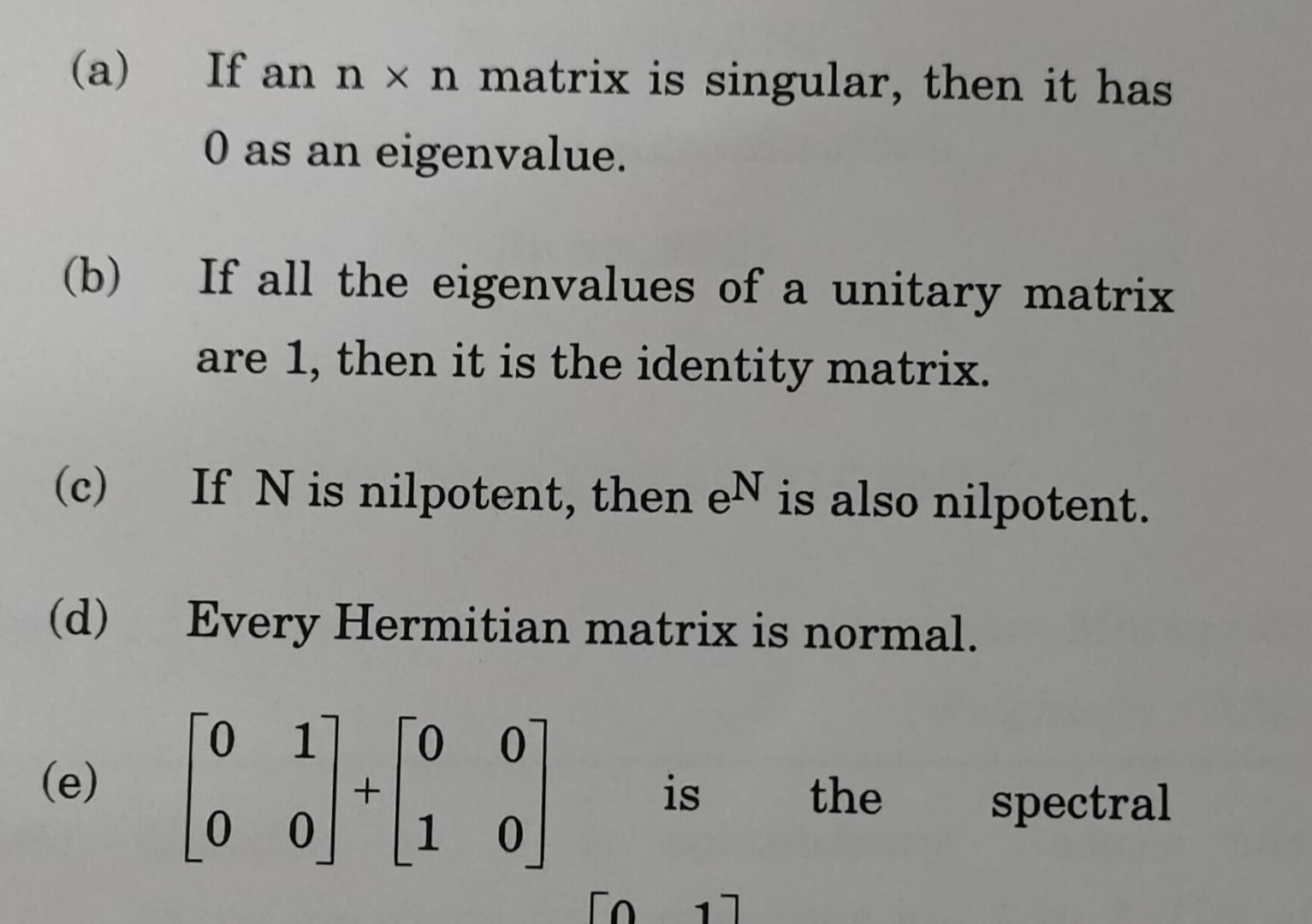 Solved which of the following statements are true or false | Chegg.com