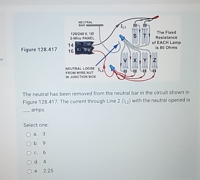 Solved The neutral has been removed from the neutral bar in | Chegg.com