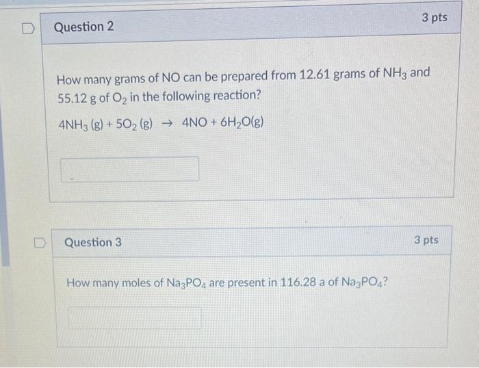 Solved How many grams of NO can be prepared from 12.61 grams | Chegg.com