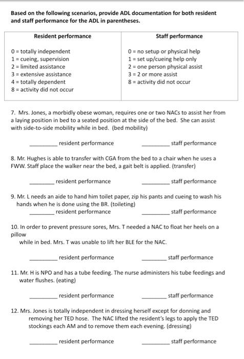 Solved Based on the following scenarios, provide ADL | Chegg.com