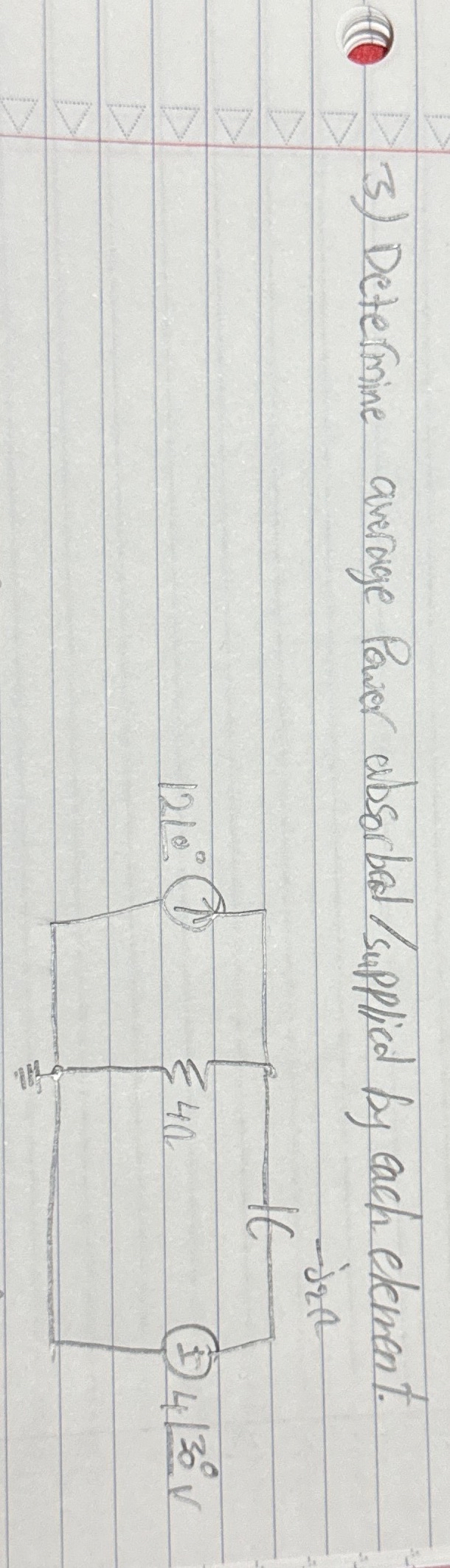 Solved Determine average Power absorbal/suppliad by each | Chegg.com