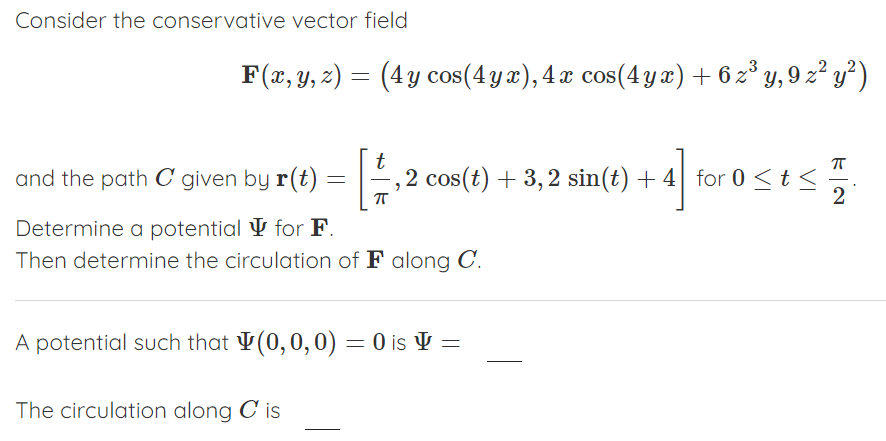 Solved Consider the conservative vector | Chegg.com