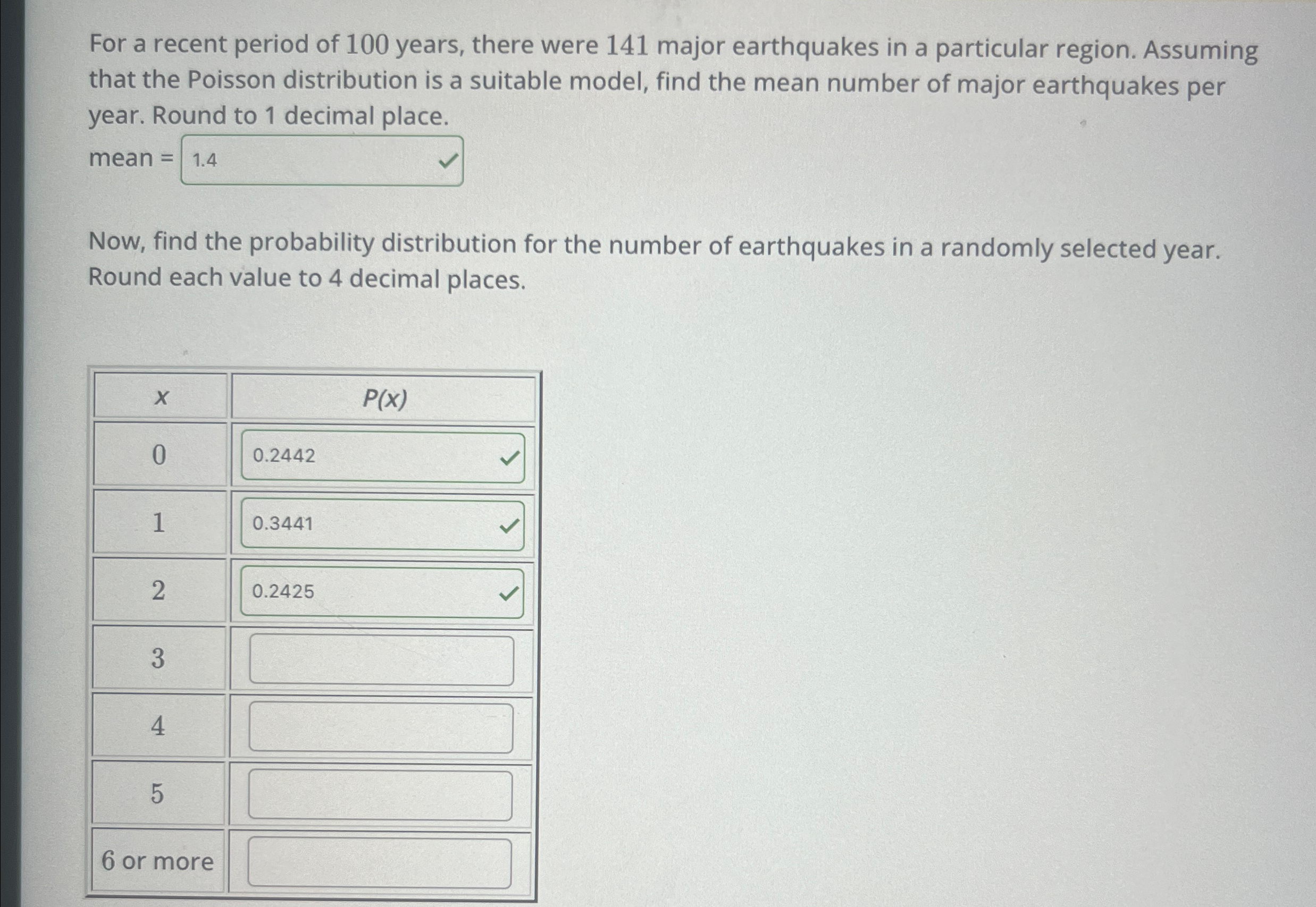 Solved For a recent period of 100 ﻿years, there were 141 | Chegg.com