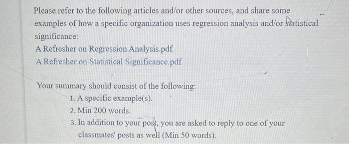 Please refer to the following articles and/or other | Chegg.com