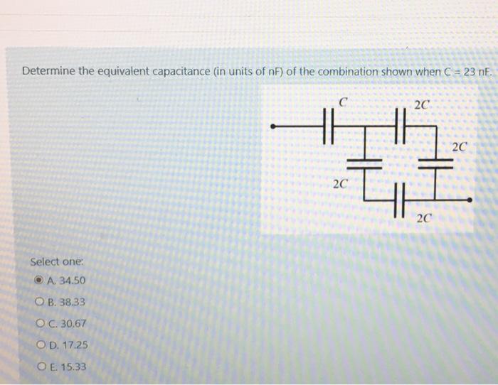 Solved Determine the equivalent capacitance (in units of nF) | Chegg.com
