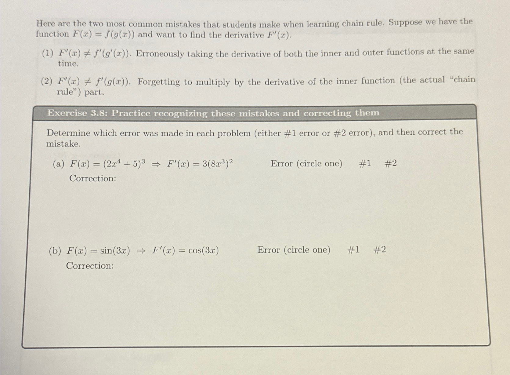Solved Here are the two most common mistakes that students | Chegg.com