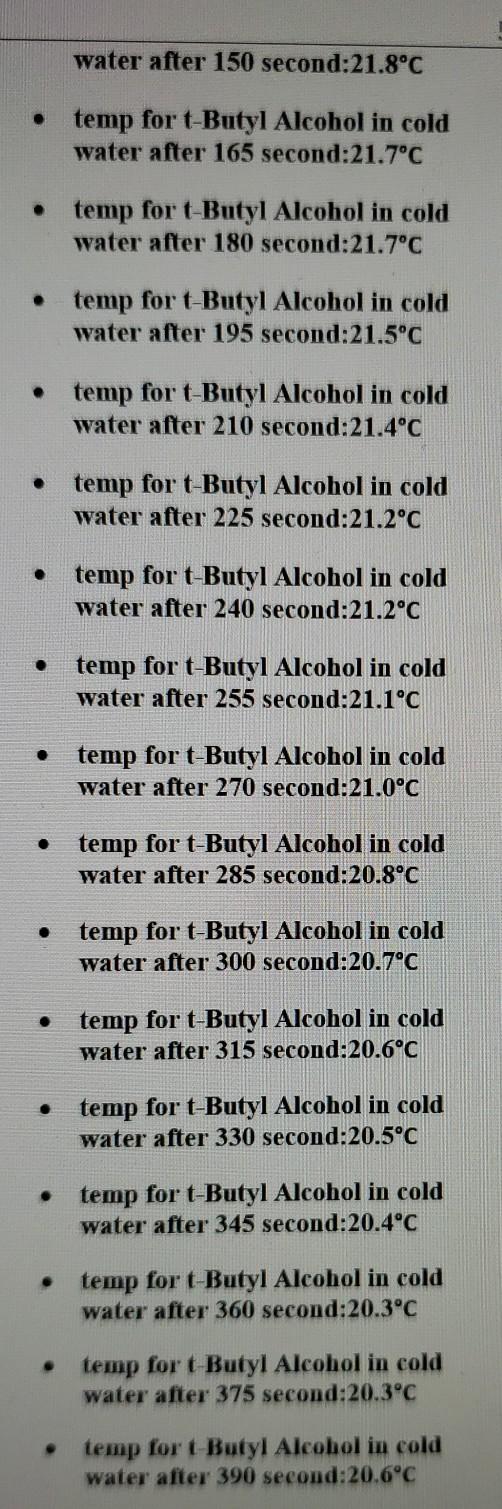 Solved Part II 5. Using Excel, construct a cooling curve of | Chegg.com