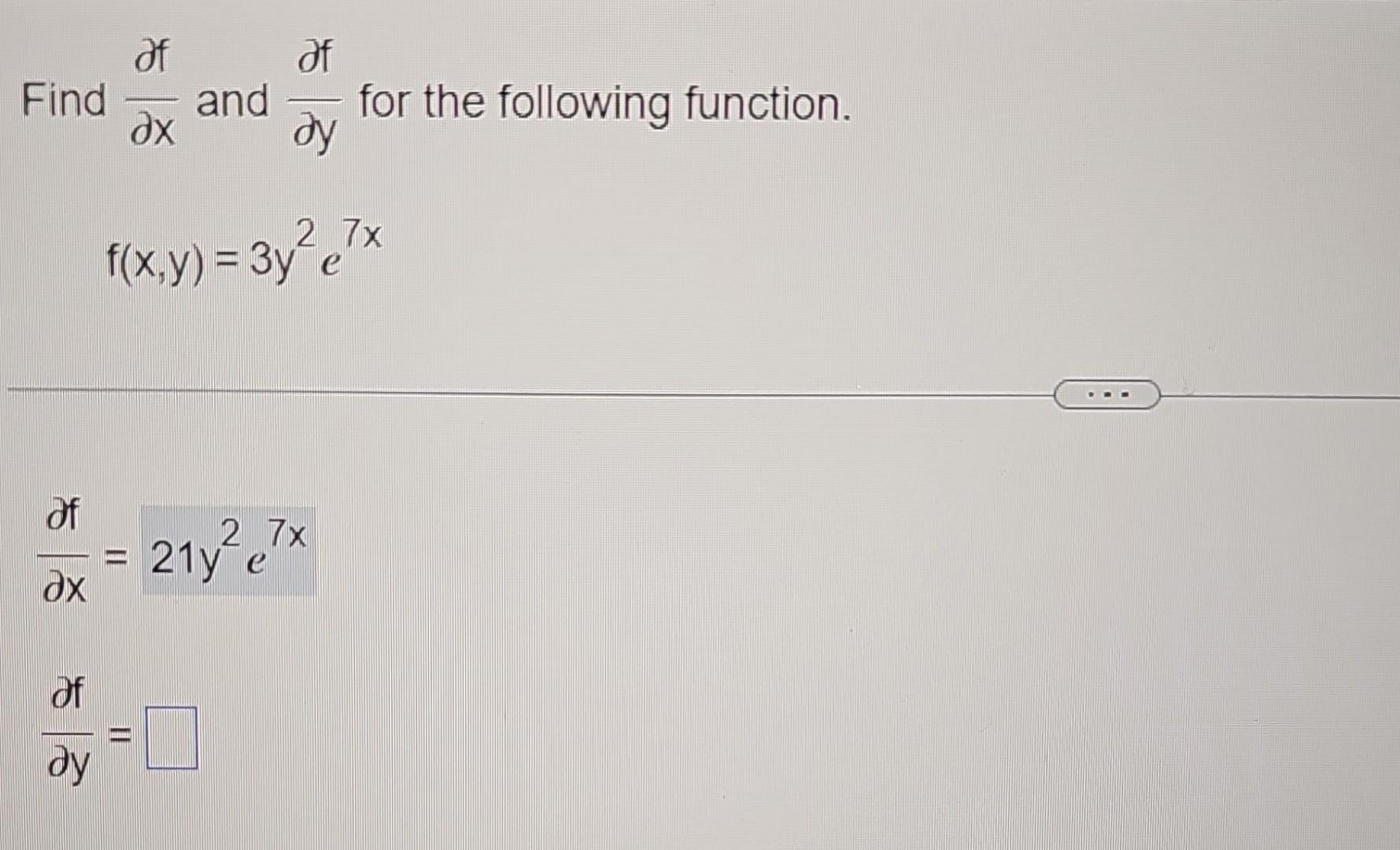 Solved Find ∂x∂f And ∂y∂f For The Following Function