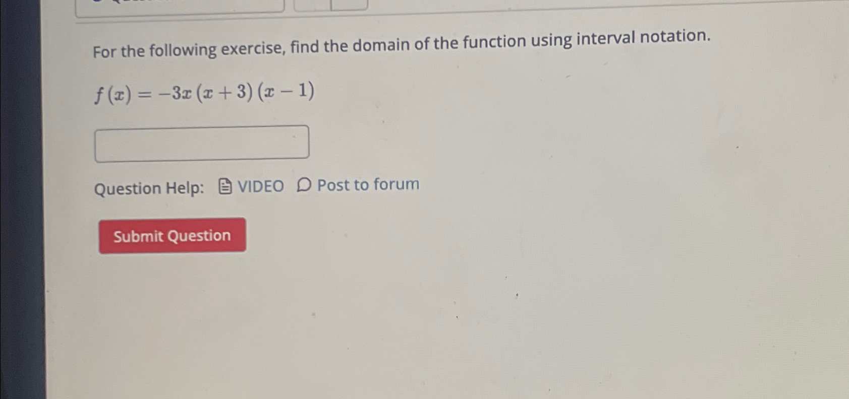 Solved For the following exercise, find the domain of the | Chegg.com