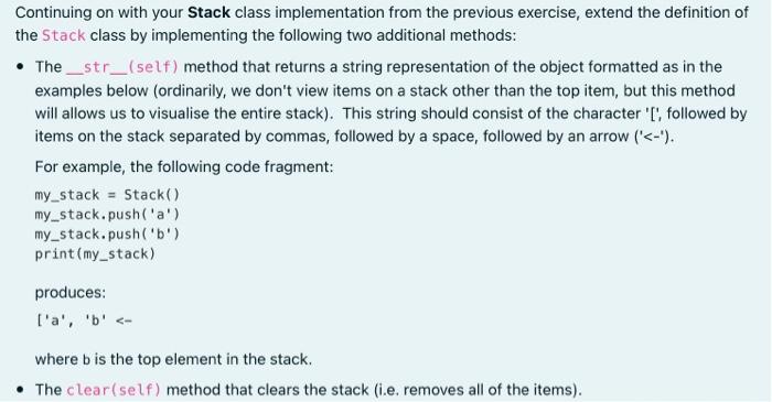 Solved A Stack is an abstract data type for storing a | Chegg.com