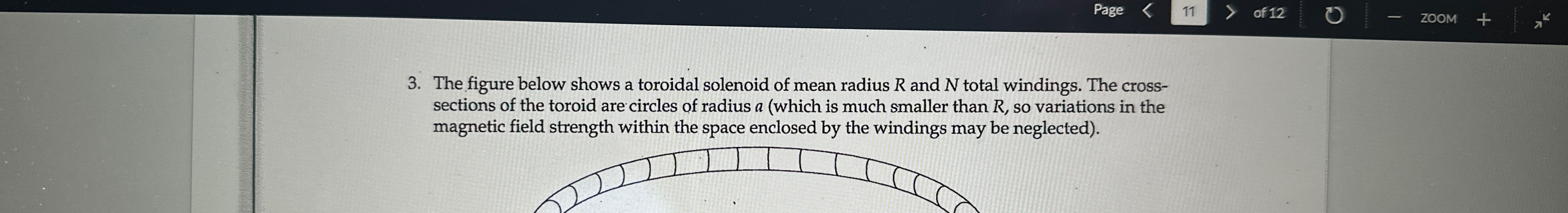 Solved The figure below shows a toroidal solenoid of mean | Chegg.com