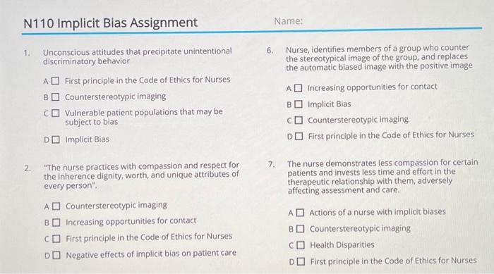 Solved 1. Unconscious attitudes that precipitate | Chegg.com