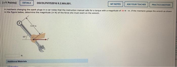 Solved • 1 Points Details Oscolphys2016 9 2 Wa 001 My