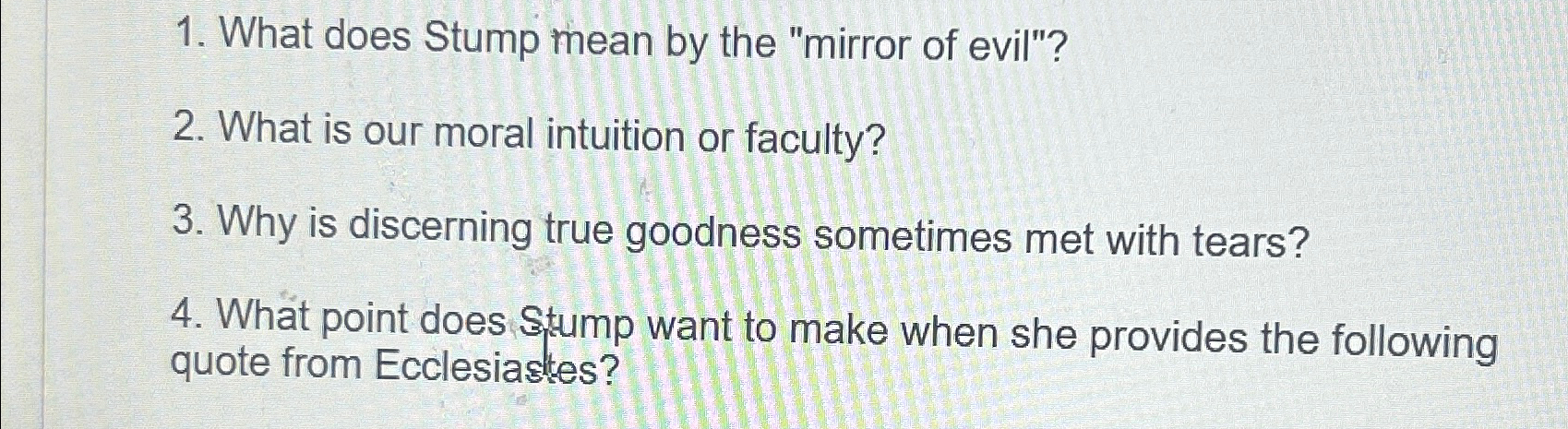 Solved What does Stump mean by the "mirror of evil"?What is | Chegg.com
