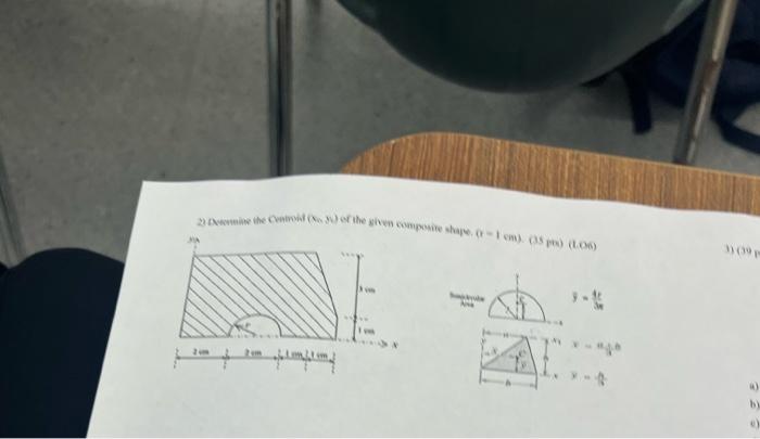 Solved 2) Determine the Centroid (e) of the given composite | Chegg.com