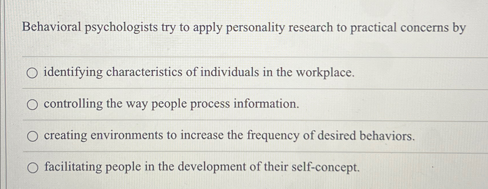 Solved Behavioral psychologists try to apply personality | Chegg.com