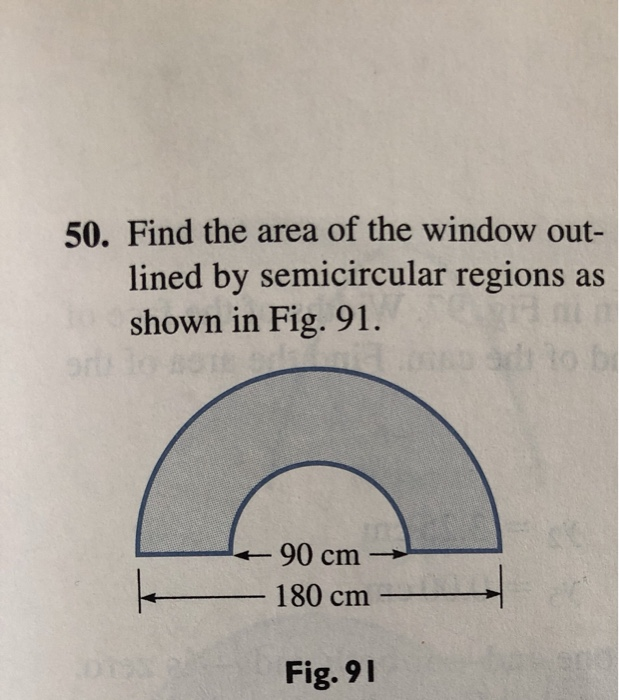 Solved 50. Find the area of the window out- lined by | Chegg.com