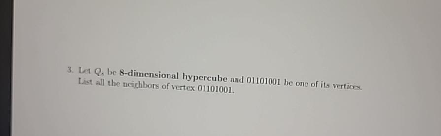 Solved Let QB ﻿be 8-dimensional hypercube and 01101001 ﻿be | Chegg.com