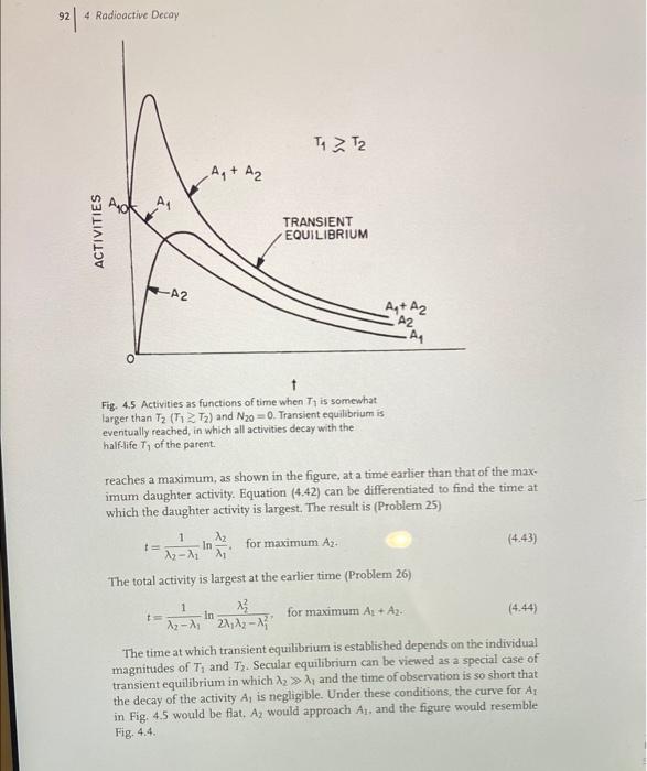 Solved 92 4 Radioactive Decay Fig. 4.5 Activities as | Chegg.com