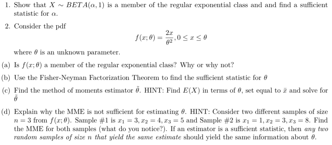 Solved Show that x∼BETA (α,1) ﻿is a member of the regular | Chegg.com