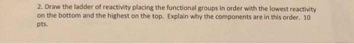 Solved 2. Draw the ladder of reactivity placing the | Chegg.com