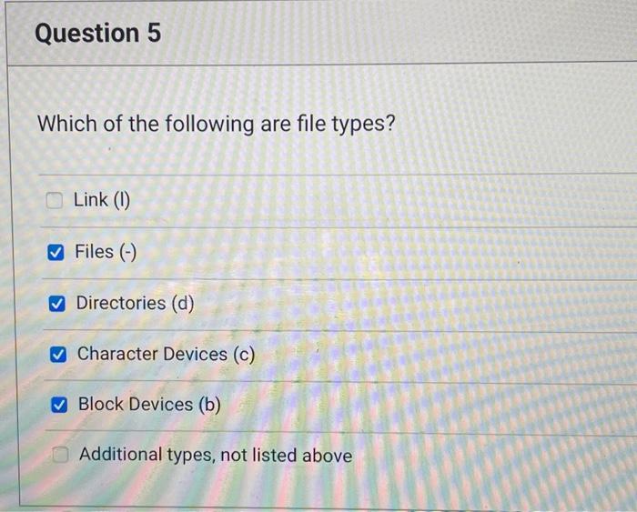 Solved Which of the following are file types? Link (I) Files | Chegg.com