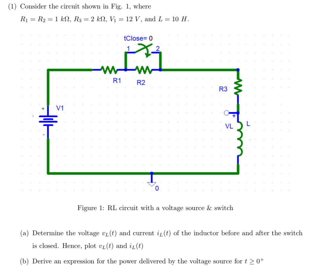 Solved (1) ﻿Consider the circuit shown in Fig. 1, | Chegg.com