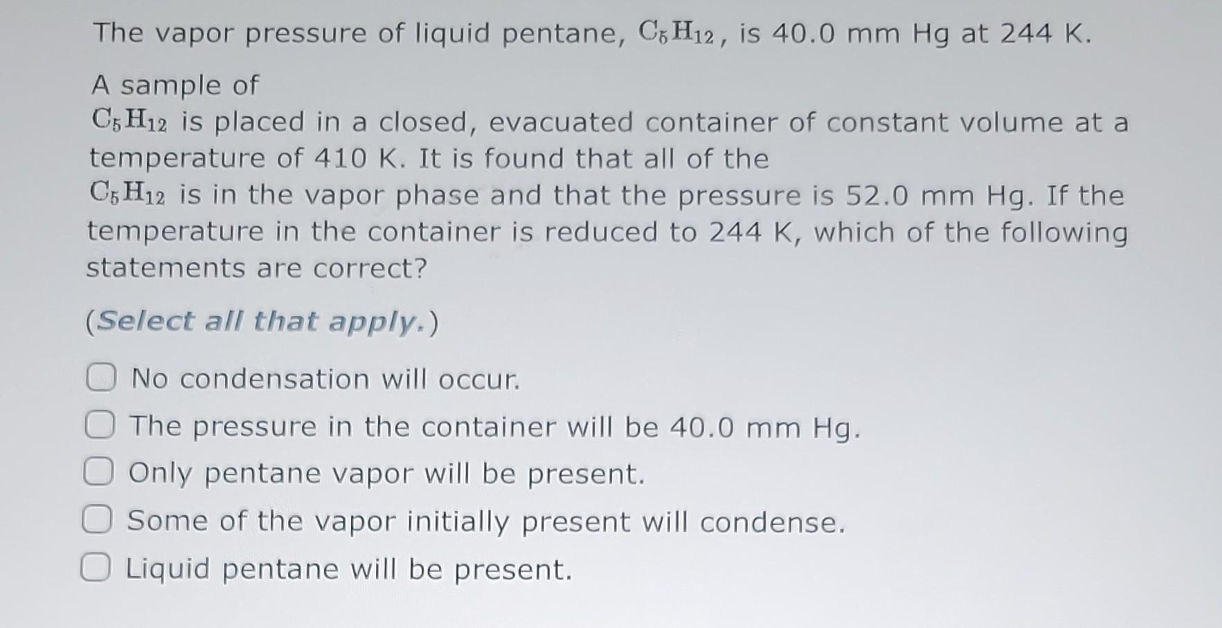 Solved The vapor pressure of liquid bromoethane, C2H5Br, is | Chegg.com