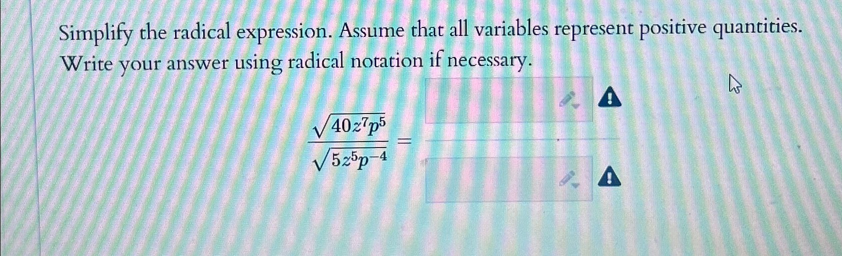 Solved Simplify the radical expression. Assume that all | Chegg.com
