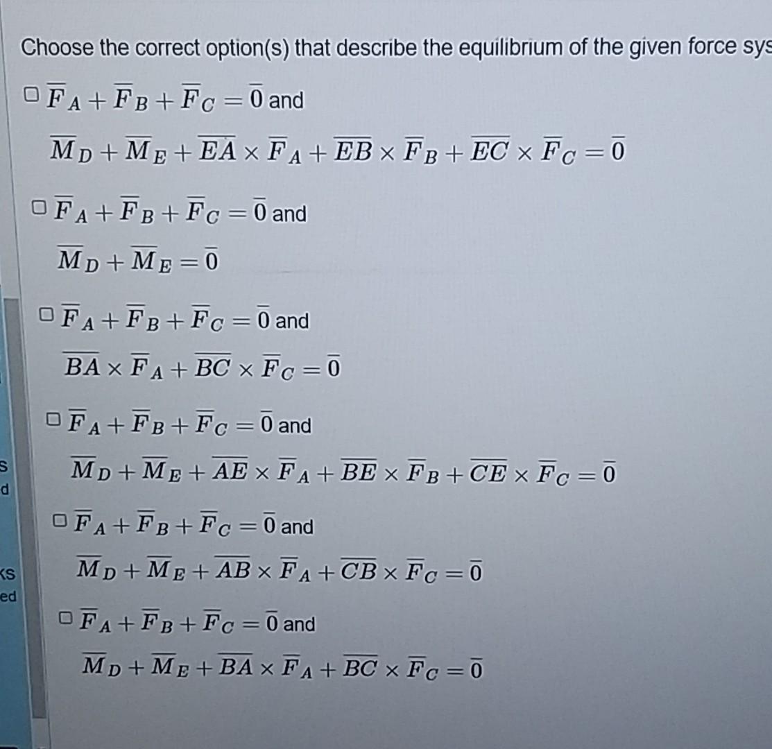 Solved Consider the following three-dimensional force system | Chegg.com