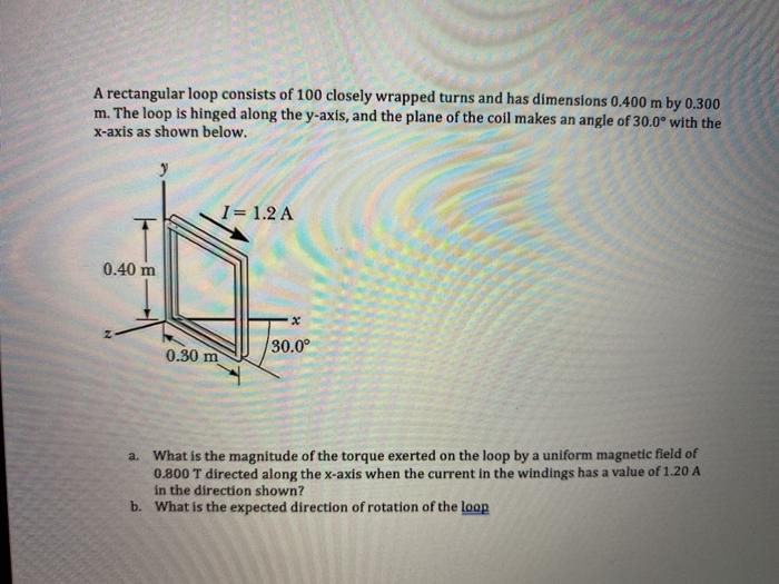 Solved A rectangular loop consists of 100 closely wrapped | Chegg.com