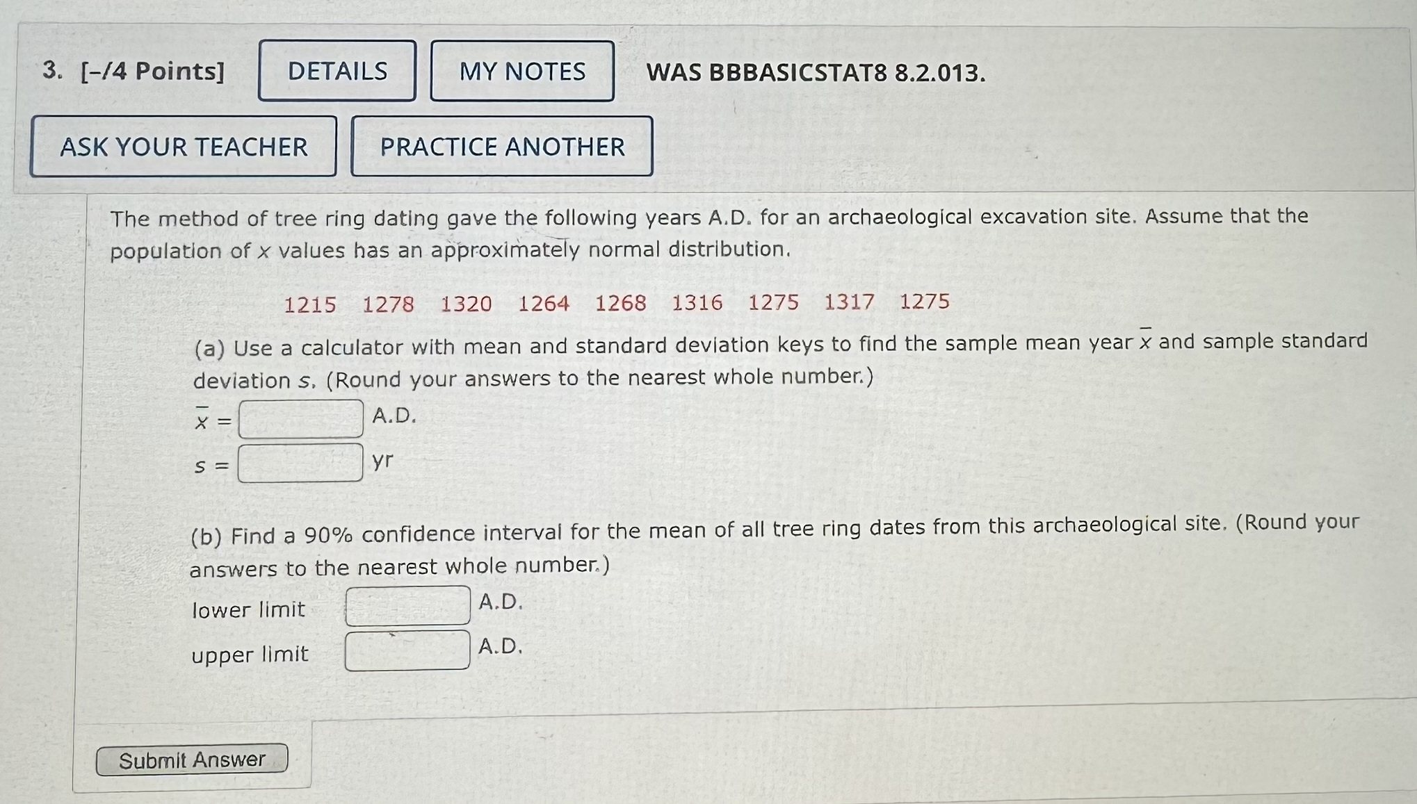 Solved Points]WAS BBBASICSTAT8 8.2.013.The method of tree | Chegg.com